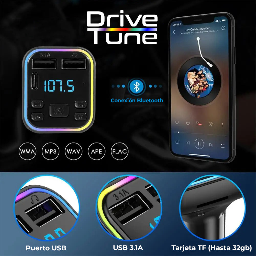 DriveTune™ - Transmisor FM con Bluetooth para Autos – Compra y Paga en Casa